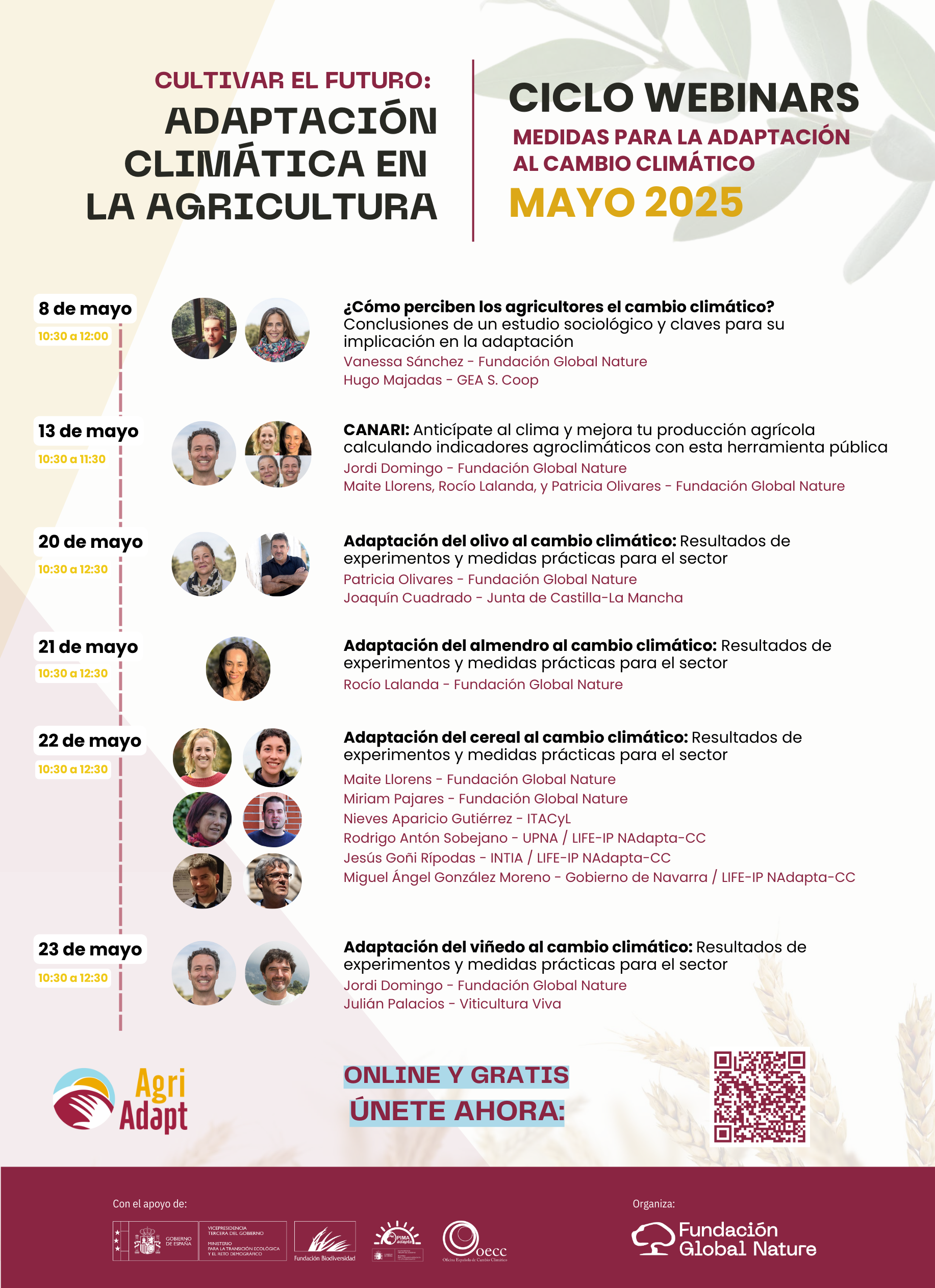 Ciclo Webinar. Cultivar el futuro: Adaptación climática en la agricultura | Plataforma sobre ...